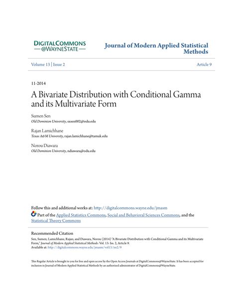 Pdf A Bivariate Distribution With Conditional Gamma And Its Multivariate Form