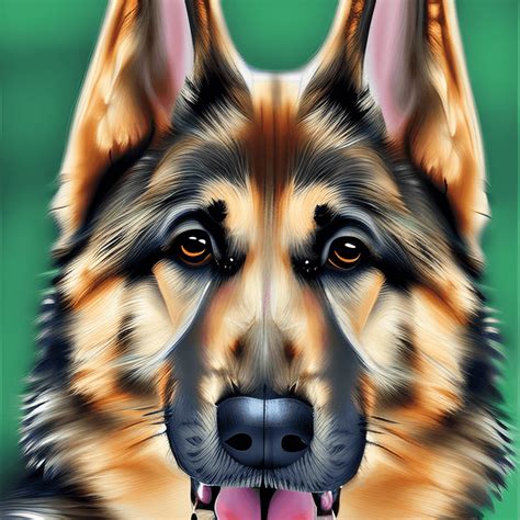 Female German Shepherd Kawaii Chibi Painting · Creative Fabrica