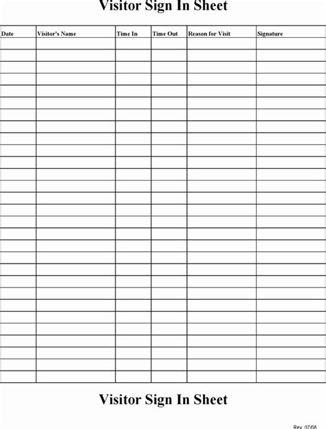 Visitor Sign In Sheet Template Awesome Sample Visitor Sign In Sheet 11