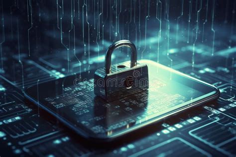 Cybersecurity Padlock Digital Lock On Technology Network Data Protection Cyber Securitym
