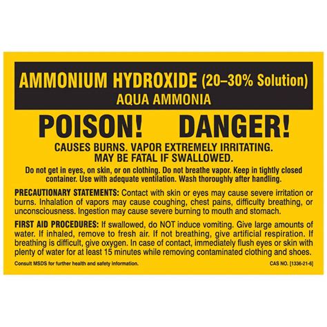 Ammonium Hydroxide 20 30 Solution Preprinted Text 2 In Ht Nfpa