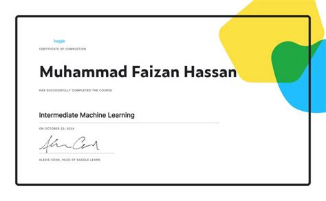 Muhammad Faizan Hassan Completed The Intermediate Machine Learning