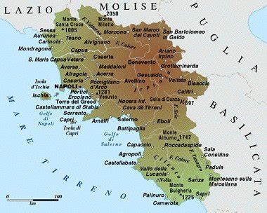 Campania Map Political Regions Italy Map Geographic Region Province City