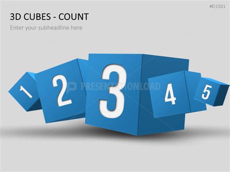Cubes With Numbers PowerPoint Template