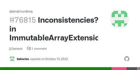 Inconsistencies In Immutablearrayextensionscs · Dotnet Runtime · Discussion 76815 · Github