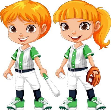 A Boy Holding Baseball Bat Cartoon Character Vector Image