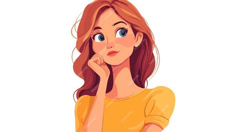 Cartoon Woman Thinking Cartoon Vector Illustration Premium Ai Generated Vector