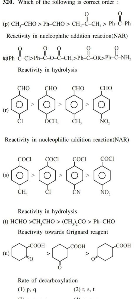 Answered 320 Which Of The Following Is Correct Order I P Ch Cho Ph