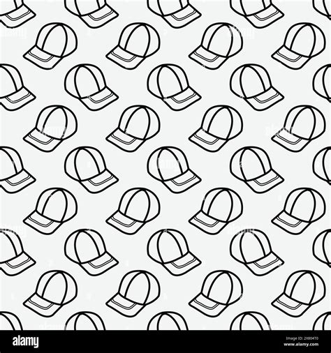 Baseball Cap Seamless Pattern Suitable For Background Fabric Textile