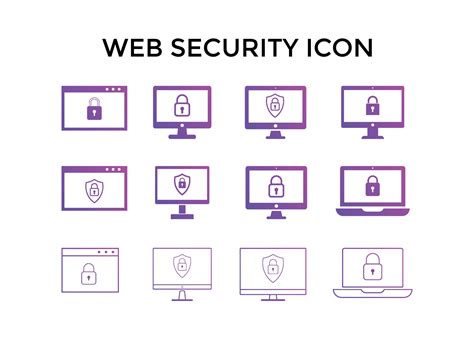 Web Security Icons Website Security Shield Protection Icon Symbol