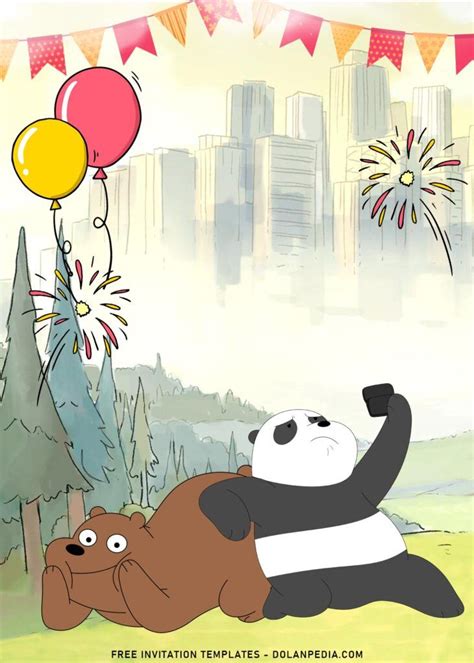 10 We Bare Bears Birthday Invitation Templates Dolanpedia Bear