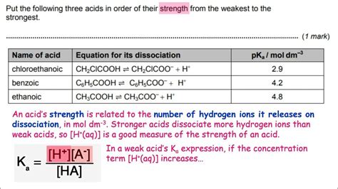 Weak acid strength from pKa values and constructing conjugate acid base pairs - YouTube