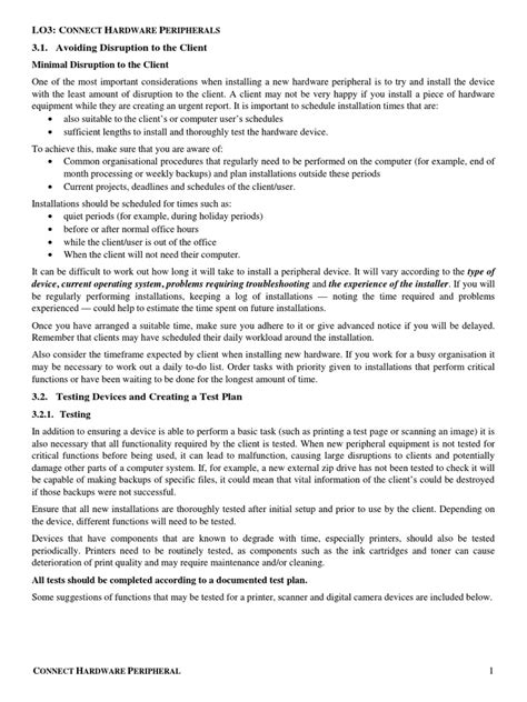 Install And Test Hardware Peripherals Pdf Computer Monitor