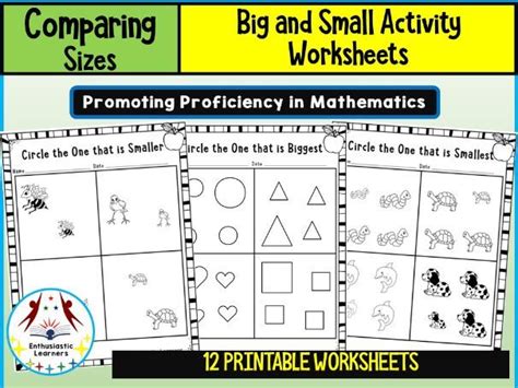 Comparing Sizes Big And Small Activity Bigger Biggest Smaller And Smallest Worksheets Math