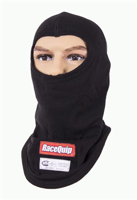 Racequip 433991 Sfi 33 Single Layer Head Sock Black