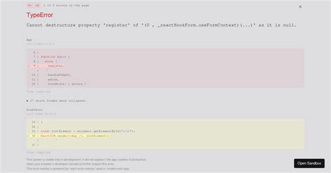 Hook Form Issue Usecontext Codesandbox
