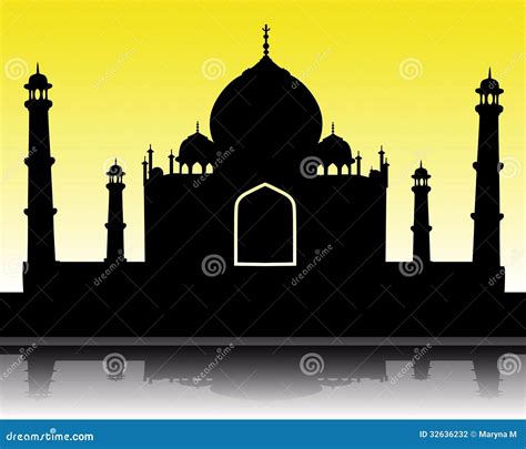 Silhouette Of The Taj Mahal Stock Vector Illustration Of Monument
