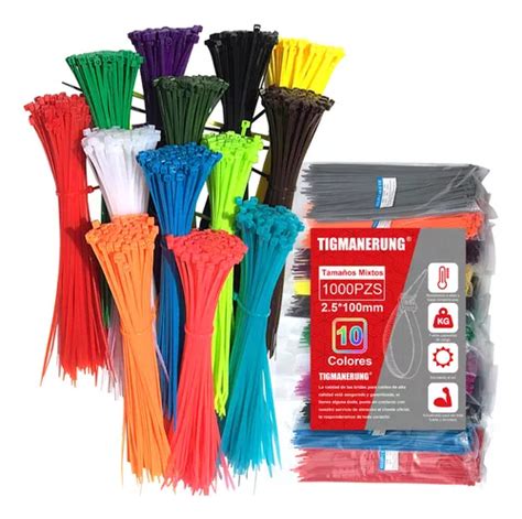 Cincho Plástico De 10 Colores De 100 Mm 1000 Piezas Mercadolibre
