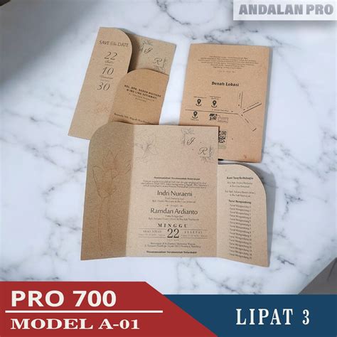 Jual Pro 700 Lipat 3 Model A 01 Jasmine Pastel Pink Cetak Undangan