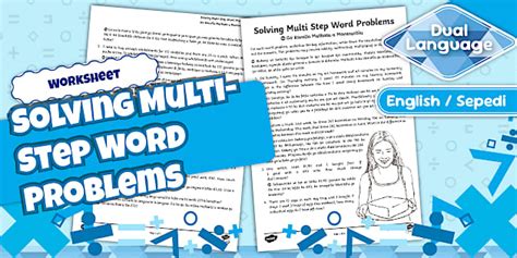 Solving Multi Step Word Problems Worksheet Sepedienglish