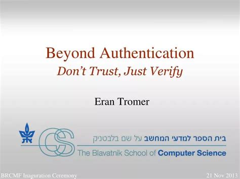 Ppt Beyond Authentication Dont Trust Just Verify Powerpoint Presentation Id2204778
