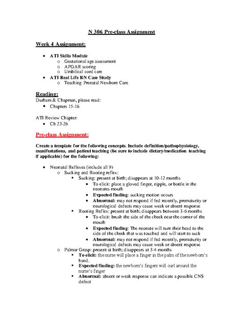 N306 Week 4 Pca Pre Class Assignment N 306 Pre Class Assignment Week 4 Assignment Ati