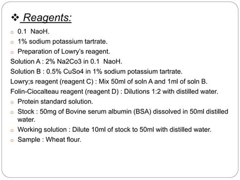 lowery s protein quantification method pptx chemistry science