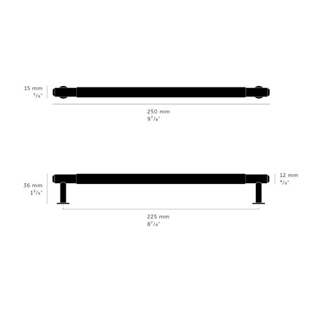 212 Linear Pull Bar Medium 8875 225mm C C