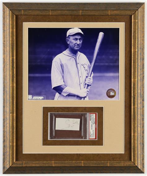 Ty Cobb Signed Custom Framed Cut Display Psa Pristine Auction
