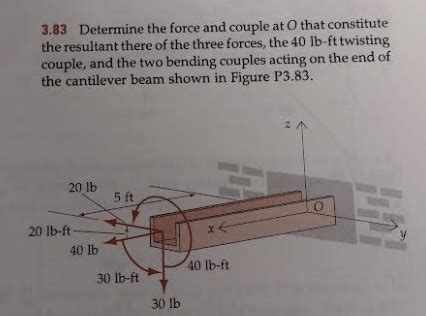 Solved 3 83 Determine The Force And Couple At O That Chegg Com