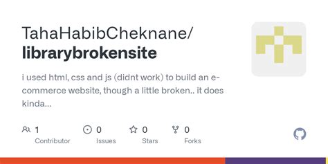 Github Tahahabibcheknanelibrarybrokensite I Used Html Css And Js