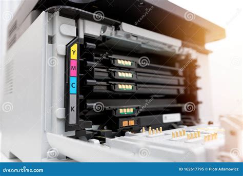 Toners In The Laser Printer Stock Image Image Of Blue Design 162617795