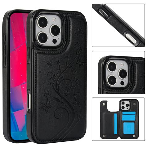 Case For Iphone7 Plus Phone Case Wallet With Card Clip Embossed