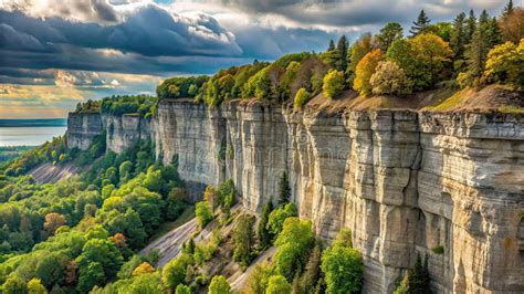 Majestic Minimalist View Of The Niagara Escarpment A Serene Landscape