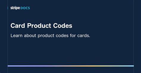 Card Product Codes Stripe Documentation