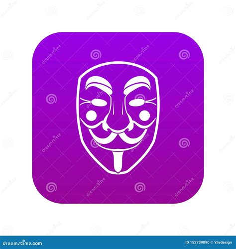 Vendetta Mask Icon Digital Purple Editorial Image Illustration Of
