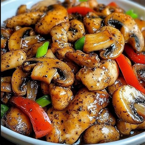 Black Pepper Chicken With Mushrooms Recipe Quick And Easy
