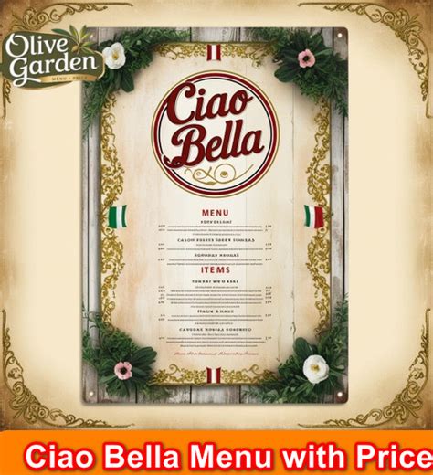 Ciao Bella Menu With Prices 2025