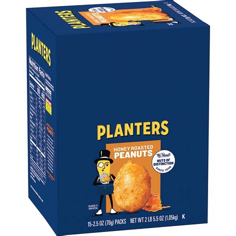 Planters Honey Roasted Peanuts Bdf32 25 Ounce 15 Count Pack Of 1 Roasted With Honey And