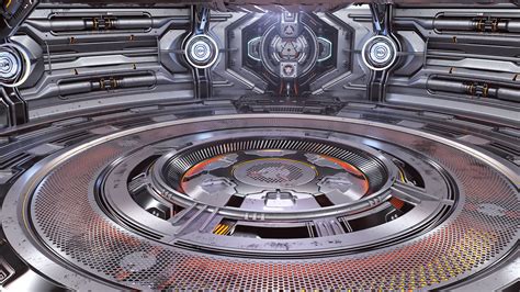 Sci Fi Futuristic Hall For Rendering 3d Model Cgtrader