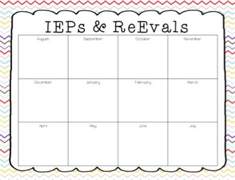 Iep Calendar Template Printable And Enjoyable Learning