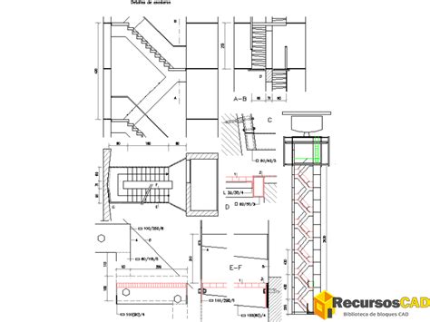 Bloques Cad Escaleras Caracol En Planta Y Alzado Tipo 2 Recursoscad
