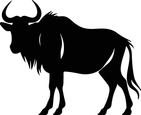 Wildebeest Black Silhouette 38103673 Vector Art At Vecteezy