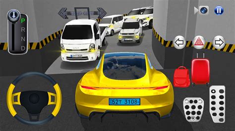 🚘new Yellow Tesla Ev Car Stuck In Parking Garage🚗 3d Driving Class