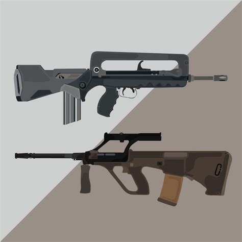Premium Vector Famas Aug Riffle Vector Illustration