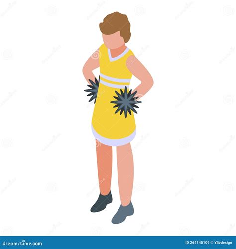 Cheer Team Girl Icon Isometric Vector American Dancer Stock Vector Illustration Of