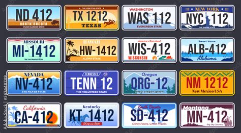 Vehicle Registration Numbers In The Usa Abstract Beautiful License