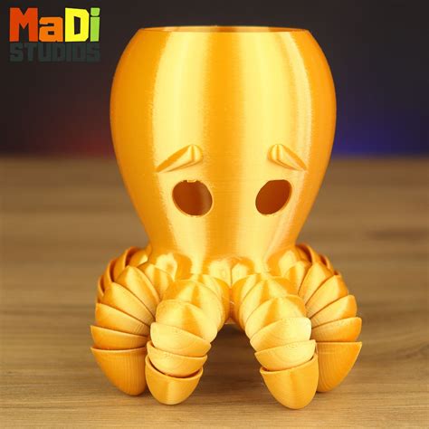 3d Printer Stl File For 3d Printing Articulated Flexi Octopus Storage