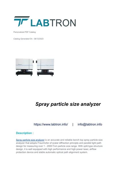 Ppt Spray Particle Size Analyzer Powerpoint Presentation Free