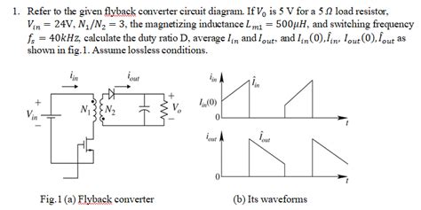 Solved Refer To The Given Flyback Converter Circuit Diagram